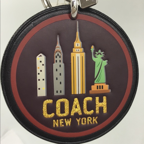 Coach | Accessories | Coach Leather New York Skyline Bag Charm Key Ring ...